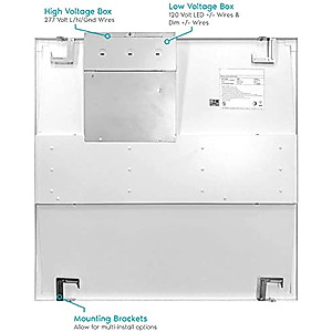2x2 LED Troffer Center Basket Panel, Color Tunable 3000K/4000K/5000K, Watt Adjustable 20W/30W/40W-Up to 5000 Lumens, 0-10V Dimmable, 100-277V-ETL&DLC Qualified, 4-Pack