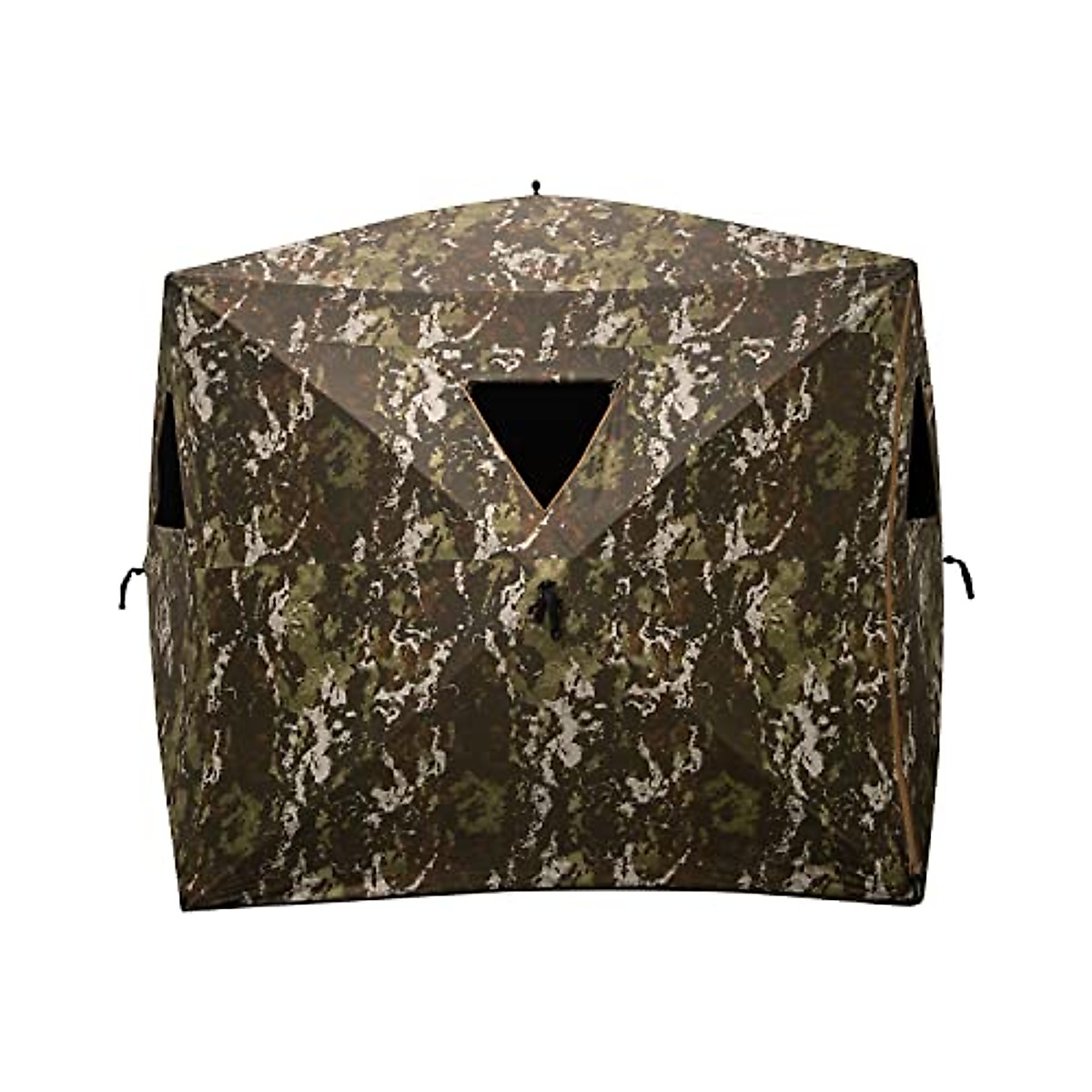Barronett Blinds Wide Side 95, Portable Hunting Blind, Side-by-Side Hub Blind, Huge Interior, Panoramic Shooting Window, 2-Person, Crater™ Harvest, 75” x 79” x 95”, WS95CH