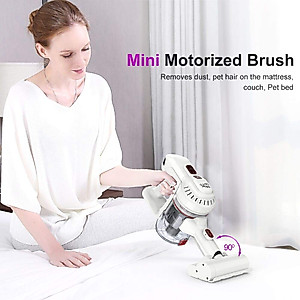 Dibea E19Pro 2 in 1 Handheld Lightweight Vacuum Cleaner Cordless 17Kpa Powerful Suction Stick Vacuum with LED Brush Rechargeable Vacuum for Floor Carpet Car Pet Hair Wall Mount, Purple (Renewed)