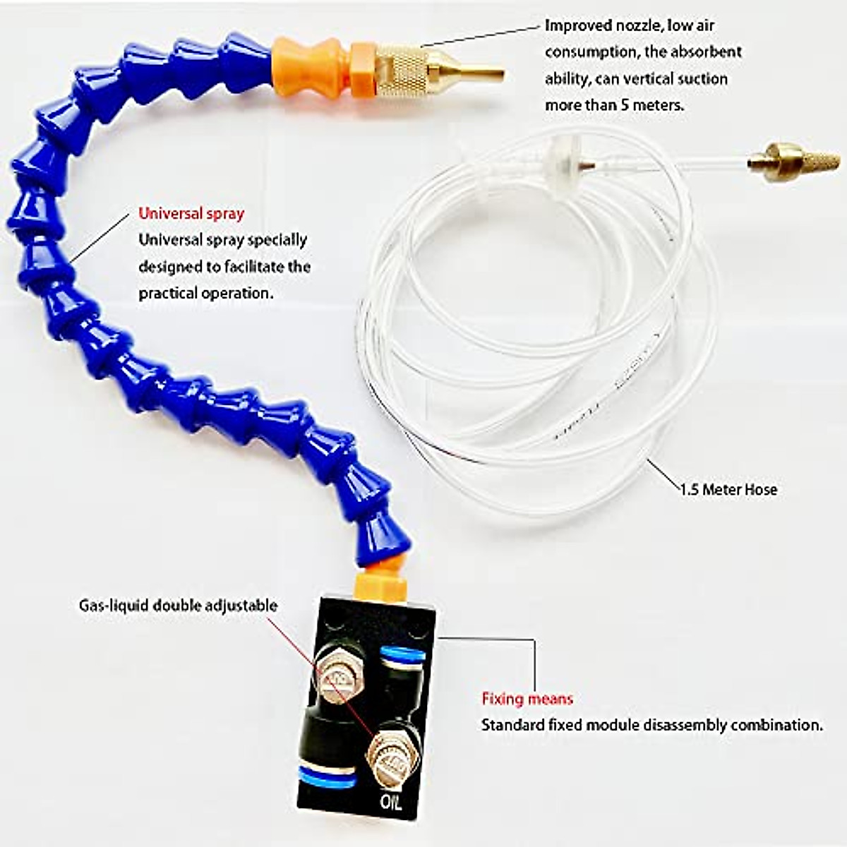 YWY Upgrade Version Mist Coolant Lubrication Spray System for Metal Cutting Engraving Cooling Sprayer Machine for Air Pipe CNC Lathe Milling Drill