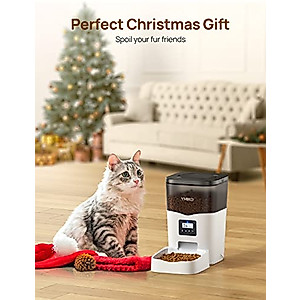 Ymiko Automatic Cat Feeder, Cat Food Dispenser with Voice Recorder, Timed Small Pet Feeder with Programmable Timer, 1-4 Meals Per Day, 3L/12.7 Cups Capacity