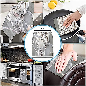 CirCleO Cotton Kitchen Towels 2 Pack, Winter Owl Branches Animal Kitchen Dish Towels, Absorbent Dish Cloths/Bar Towels/Tea Towels/Hand Towels with Hanging Loop, Ultra Soft