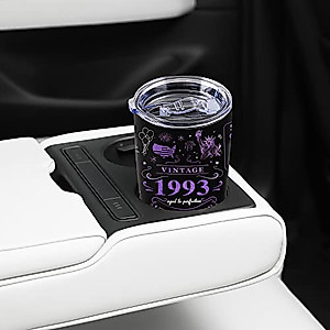 Delsakhula 30th Birthday Gifts for Women Men Friends Vintage 1993 Tumblers 30 Year Old Birthday Supplies Vintage 1993 Back in 1993 Old Time Information Stainless Steel Vacuum Insulated Tumblers 20 oz