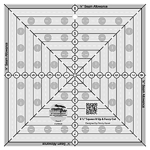 Creative Grids 8-1/2in Square It Up or Fussy Cut Square Quilt Ruler