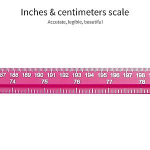 EASYXQ Growth Chart, Children Height Ruler Wall Decor, 3D Removable Growth Height Chart,Splicing Height Ruler Measurement for Kids and Nursery 79 inch (Rose red)