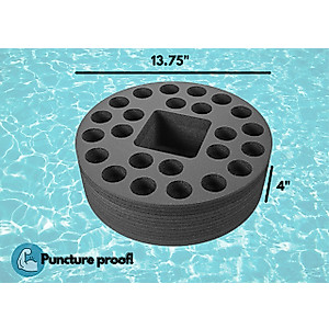 Polar Whale Shot Glass Holder Floating Tray Table for Pool Beach Spa Hot Tub Bar Club Party Float Indoor Outdoor Durable Foam Serving Rack 13.75 Inches Wide Extra Deep Holds Bottle and 24 Shots