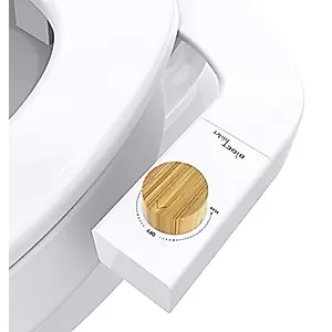 BIDETbidet Left/Right Reversible FRESH WATER Non-Electric Ultra-Slim Toilet Attachment, Ability to SWITCH between Right/Left Hand Side Control with Dual Nozzle Hinged Design, Hassle-Free Installation