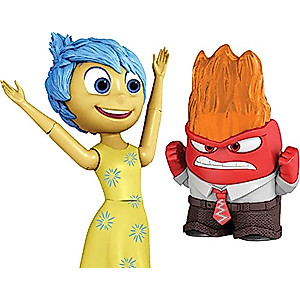 Mattel Disney and Pixar Inside Out Anger & Joy Action Figures, Posable Character in Signature Look, Collectible Toy Set