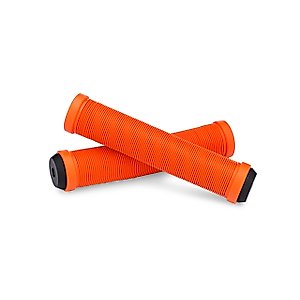25NINE Ronin Grip Without Flange - Flangeless BMX Bike and Scooter Handlebar Grips with End Plugs - Orange