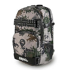 Skunk Nomad Skaters Backpack - Smell Proof - Weather Resistant - With Combination Lock (Green Pixel Camo)