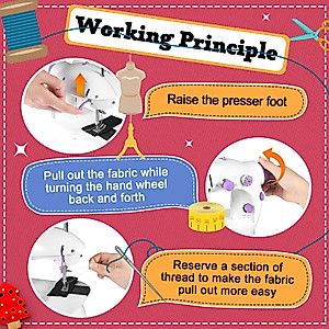 Portable Sewing Machine with Extension Table and Light,Mini Handheld Sewing Machine with Upgraded,Two Threads Double Speed Double Switches,Easy to Use for Kids,Beginners and DIY