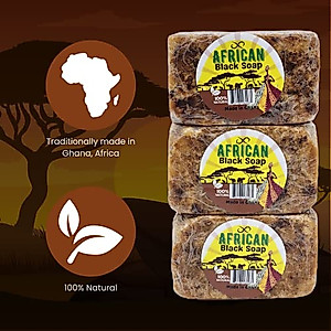 Infinix Shea Butter Face & Body Soap Bar for Oily Skin - 100% Natural African Black Soap with Pure Honey - Removes Dark Spots - Cleanses and Nourishes Skin