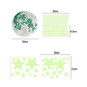 Glow in The Dark Stars Wall Stickers,Glowing Stars for Ceiling and Wall Decals,435 Pcs,Ceiling Stars Glow in The Dark,Perfect for Kids Bedding Room,Play Room,Living Room,Wall Decorations,Baby Room Decor,Best Birthday Gift（Green）