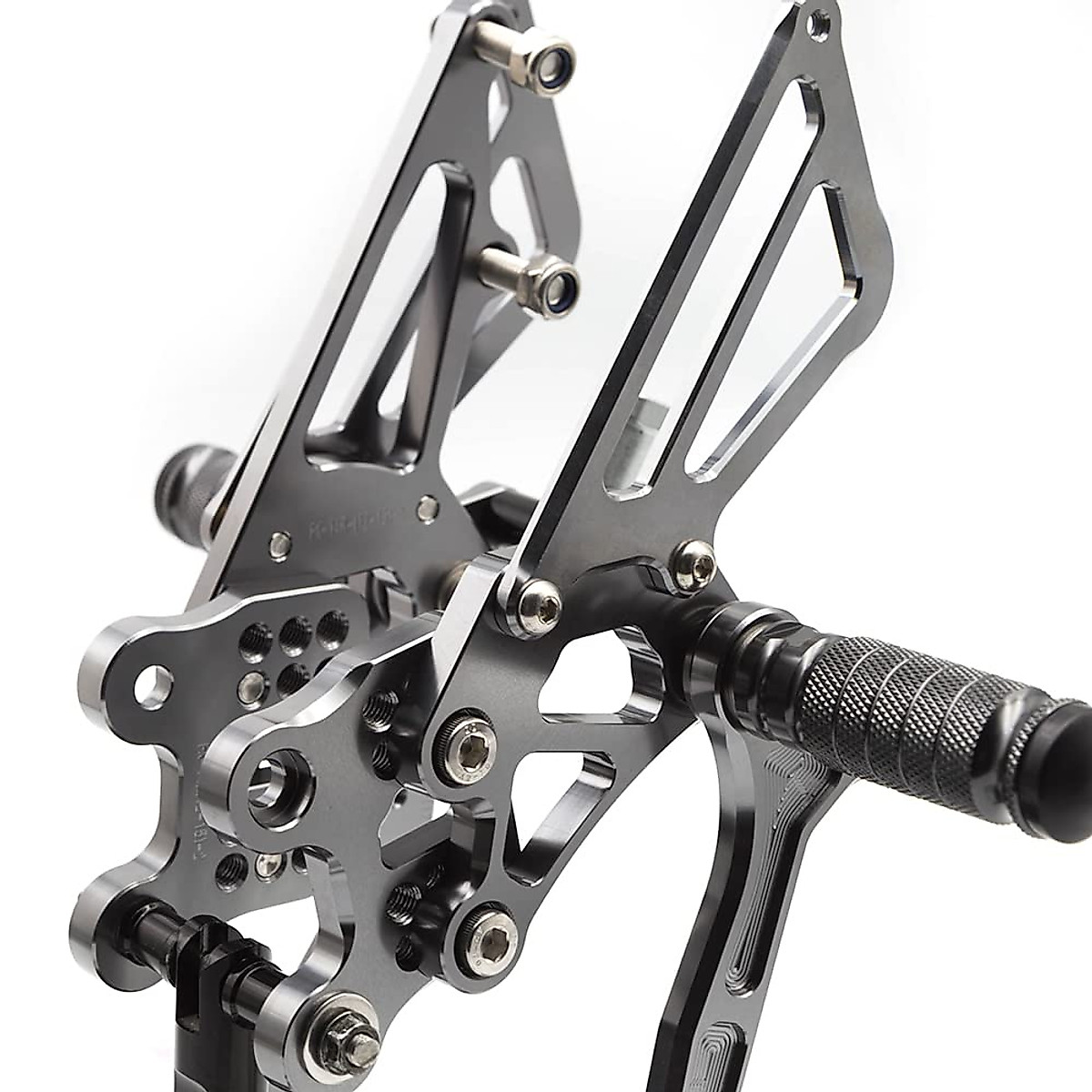 CNC ZX14R 12-20 Motorcycle Adjustable Rearsets Foot Pegs Rear Set Footpeg Shift Pedal Compatible with Ninja ZX14 ZX-14R/ABS ZX 14R 2012-2020 Titanium