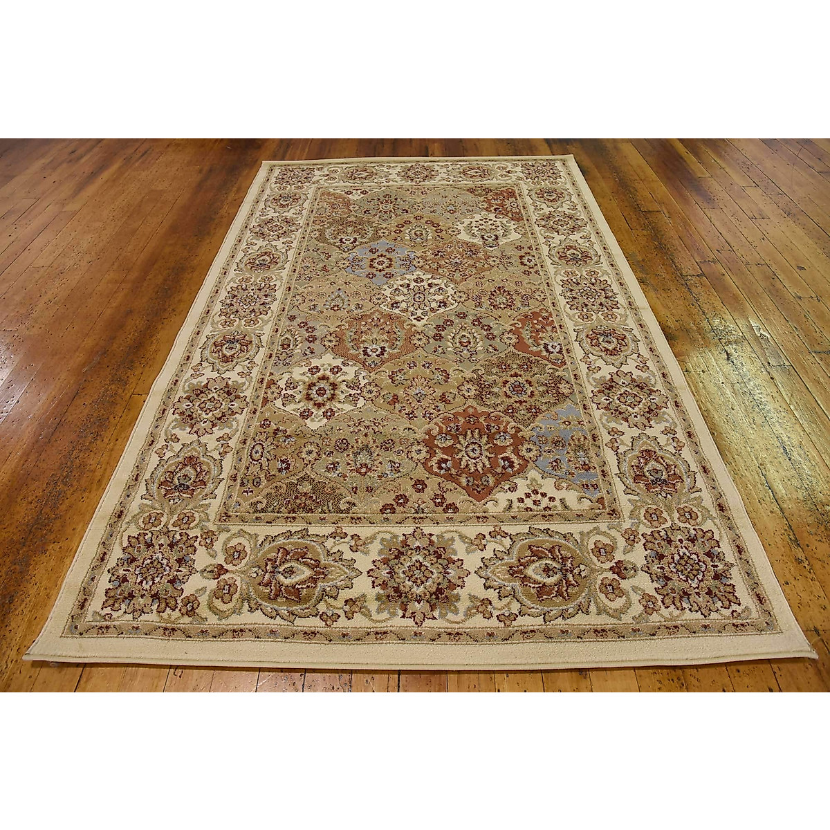 Unique Loom Voyage Collection Traditional Oriental Classic Intricate Medallion Design Area Rug, Rectangular 5' 3" x 8' 0", Ivory/Brown