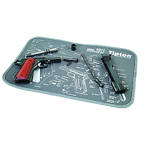 Tipton 1911 Maintenance Mat with Handgun Schematic and Neoprene Construction for Pistol Cleaning