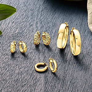 Canaria 10kt Yellow Gold Byzantine Hoop Earrings