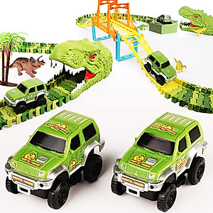burgkidz Tracks Cars Replacement only, Toys Track Cars Racing Track Accessories Compatible with Most Tracks, Dinosaur Track Cars for Kids Boys and Girls Ages 3 4 5 6 7 Years Old