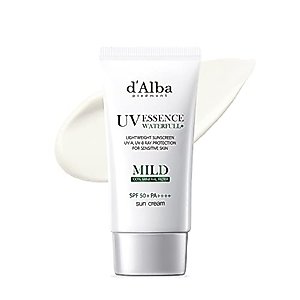 d'Alba Italian White Truffle Waterfull Mild Sunscreen, Vegan mineral mild sunscreen, suncreen for sensitive skin, non-nano sunscreen, light-finish sunscreen