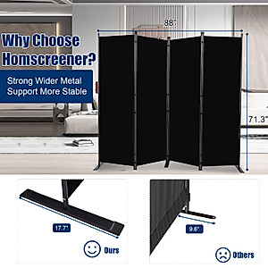 Room Divider 6FT Portable Room Dividers and Folding Privacy Screens, 88'' W Fabric Divider for Room Separation, 4 Panel Partition Room Dividers Freestanding Wall Divider Screen for Dorm Studio Office