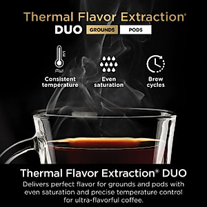 Ninja CFP301 DualBrew Pro System 12-Cup Coffee Maker, Single-Serve for Grounds & K-Cup Pod Compatible, 4 Brew Styles, Frother, 60-oz. Water Reservoir with Separate Hot Water Dispenser & Carafe, Black