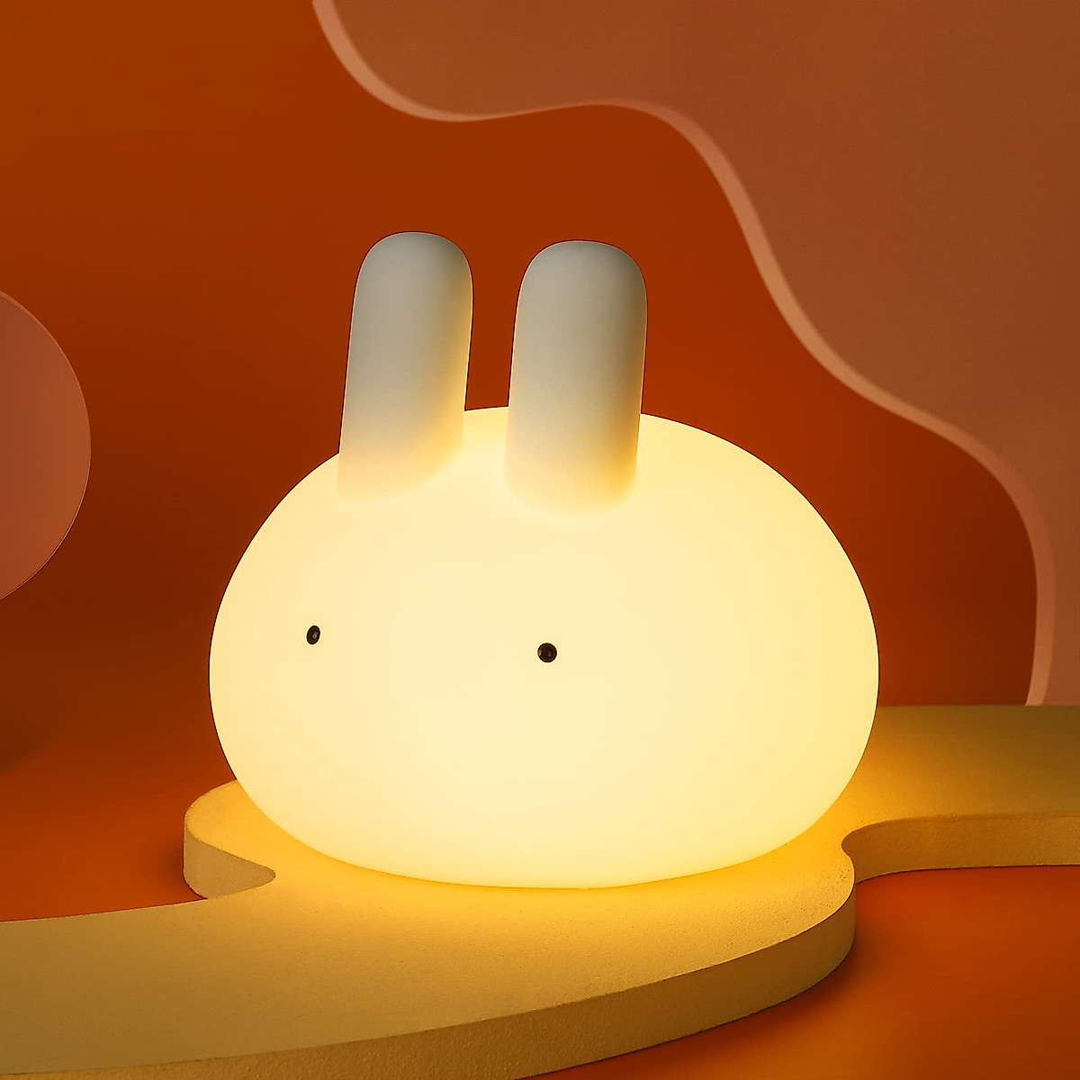 booborny Night Lghts for Bedroom Cute Lamp Bunny Night Light Silicone Nightlight Squishy LED Rechargeable Kawaii Lamp