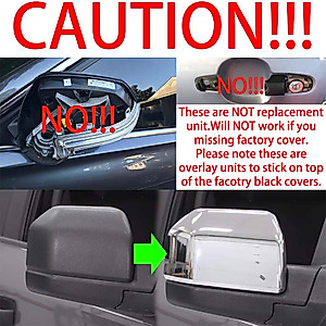 Overun Shiny Black Top Half Mirror Covers Overlay Designed for 2011-2020 200 300 Charger