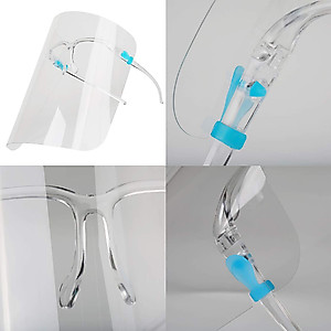 salipt Face Shields Set with 12 Replaceable Anti Fog Shields and 6 Reusable Glasses for Women and Man to Protect Eyes and Face