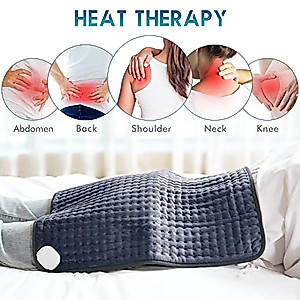 DAILYLIFE Heating Pad 20"x24" for Pain Relief, Microplush Electric Heating Pads with 6 Heat Settings, Fast-Heating Technology, Auto Shut Off, Great for Back, Neck, and Cramps, Deep Blue