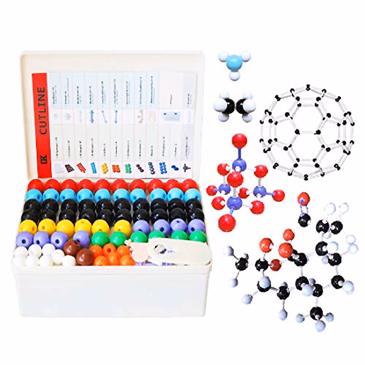 LINKTOR Chemistry Molecular Model Kit (444 Pieces), Student or Teacher Set for Organic and Inorganic Chemistry Learning, Motivate Enthusiasm for Learning and Raising Space Imagination, A Fullerene Set