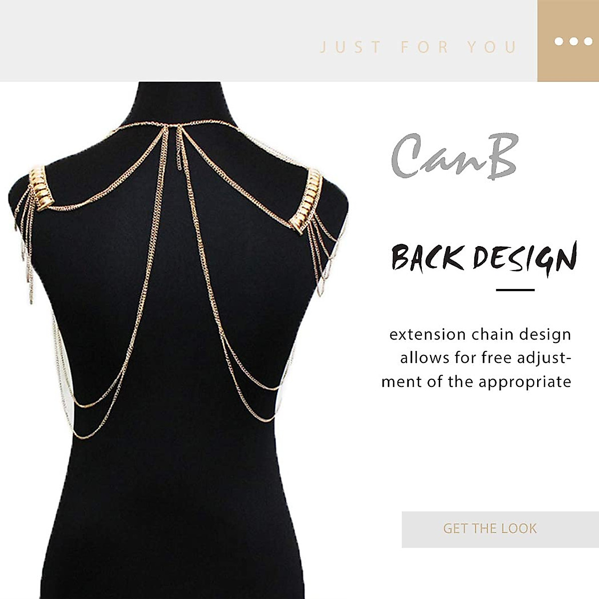 CanB Gold Body Chains Shoulder Body Chain Harness Sexy Body Jewelry Accessories for Women and Girls