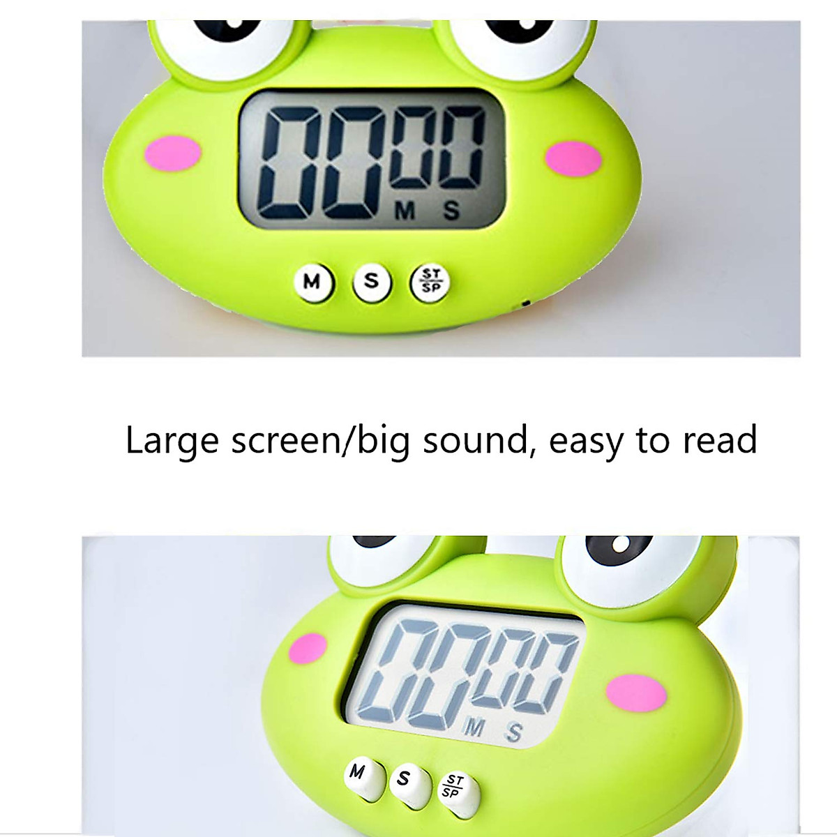 Kitchen Timer, Cute Cartoon Animal Countdown Timer, Digital Cooking Timer with Magnetic, LCD Large-Screen Visual Clock, Hangable Alarm Clock with Stand，for Cooking Bake Sport Game (Timer-QW)