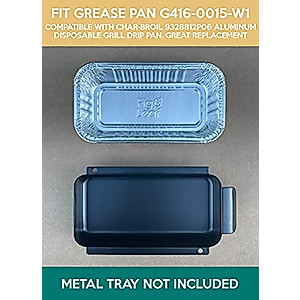 (20 Pack) Drip Pans Compatible with Char-Broil Grills 9328812P06 Foil Liner l Fits Grease Tray G416-0015-W1 l Disposable Aluminum Foil