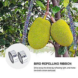 Cabilock 2Pcs Bird Tape Ribbon Tape Double Sided Reflective Tape Garden Backyard Reflective Tape for Protecting Plant