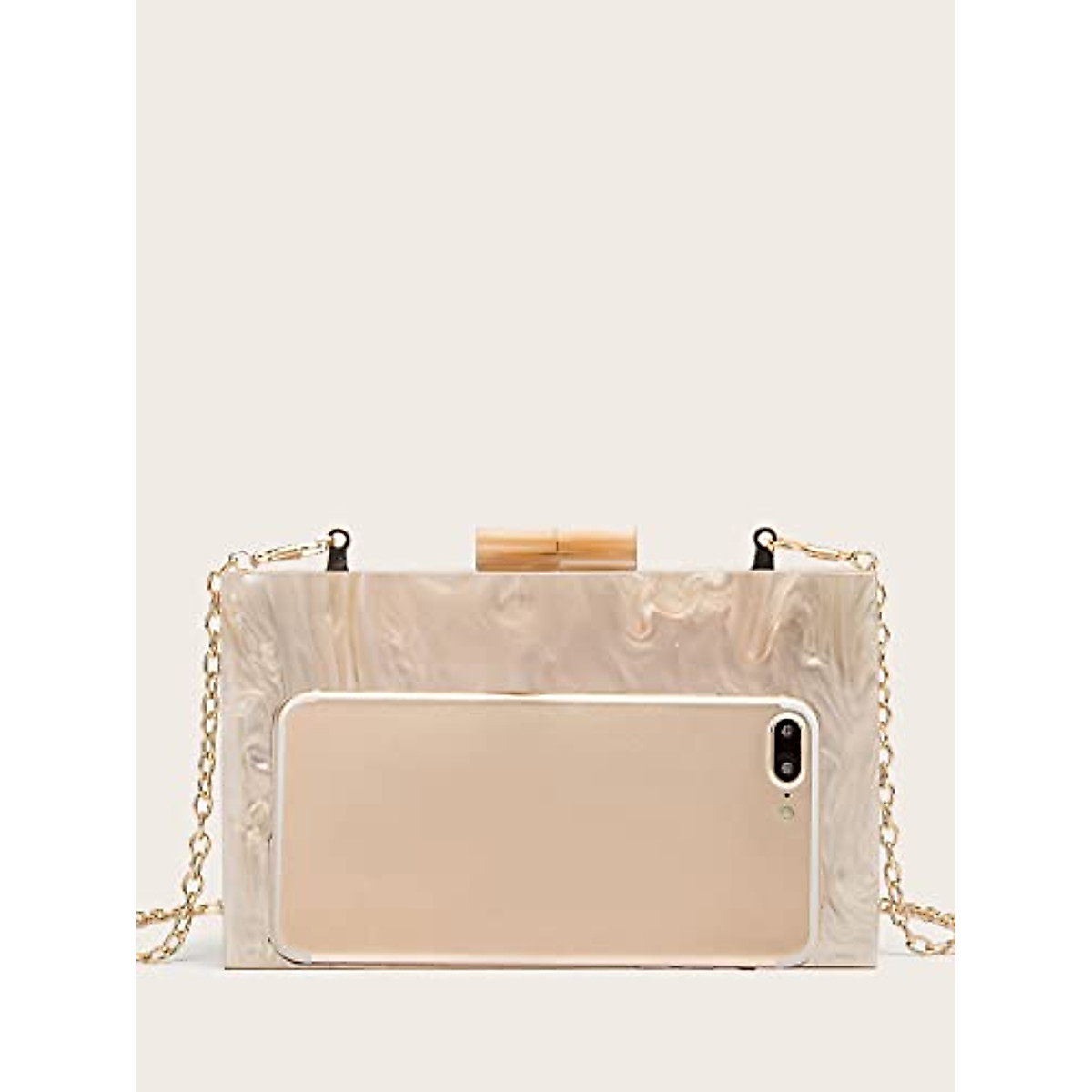 Acrylic Clutch Purses for women Perspex Bag Box Clutch Evening Crossbody Handbags (APRICOT)