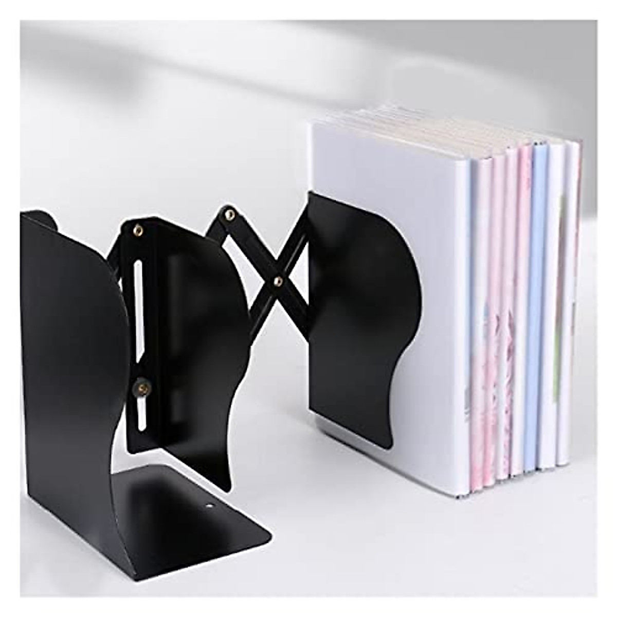 Bookends Extension Adjustable Metal Bookends Heavy Duty Book Desktop File Folder Retractable Stand Bookshelf Rack Holder Bookend bookends