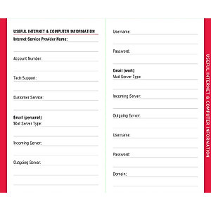Pocket-Sized Internet Address & Password Logbook (removable cover band for security)