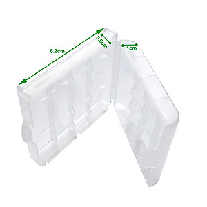 Battery Storage Case for AA/AAA, Battery Holder Box (6Pack Clear)