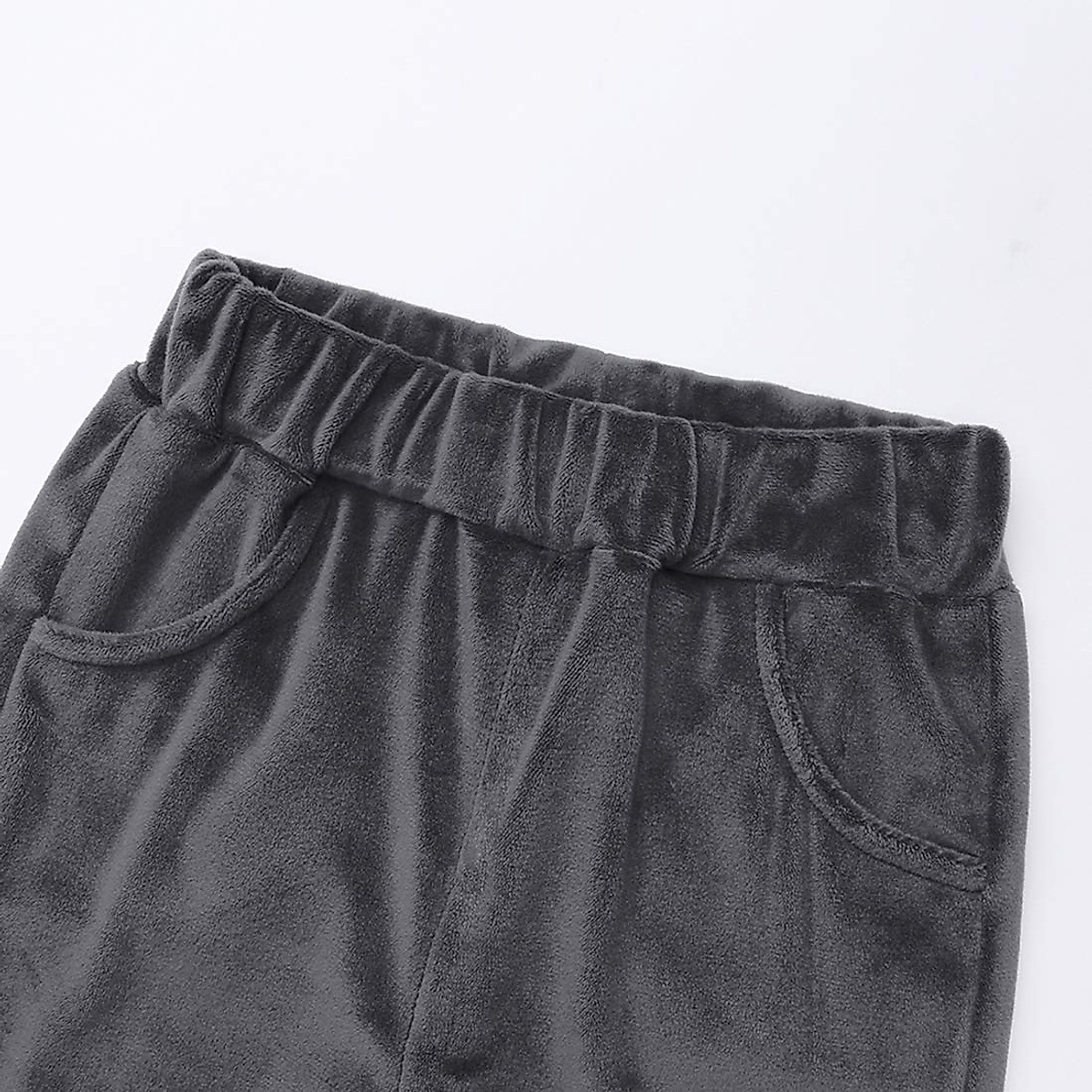 Boys Girls Velvet Hooded Tracksuit Sweatshirt Top + Sweatpants Hoodie Outfit Set