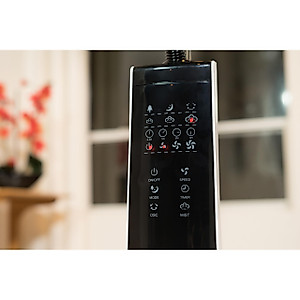 XBrand Black/White Intelligent Cool Mist Standing Oscillating Fan, 47 Inch Height