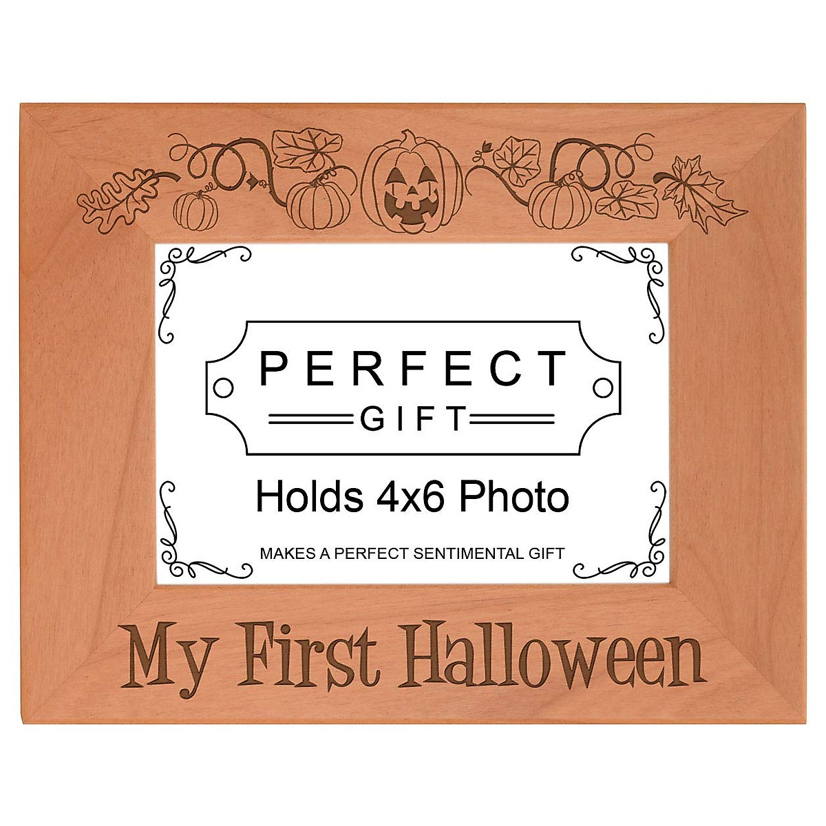 ThisWear Halloween Gifts for Baby My First Halloween Baby Frame Wood Engraved 4x6 Landscape Picture Frame