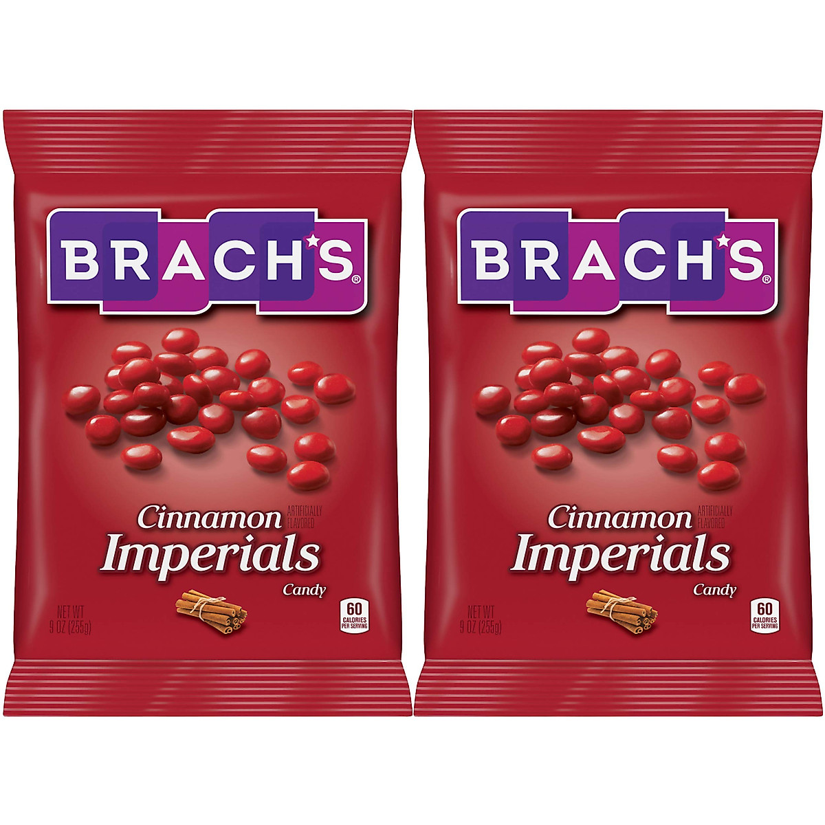 Brach's Cinnamon Imperials Candy 9 Oz Bag (Pack of 2 Bags) (18 Ounces Total Weight)