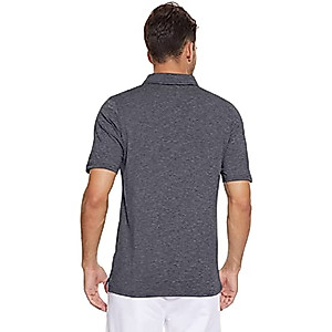 MAGCOMSEN Mens Polo Shirts Dry Fast Golf Shirts Workout T-Shirt Athletic Shirts Running Shirts Fishing Shirts Polos Short Sleeve Casual Shirt Summer Shirts Dark Grey