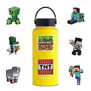 Potota Minecra_ft Stickers| 50 Pack |Vinyl Waterproof Stickers for Laptop,Bumper,Water Bottles,Computer,Phone,Hard hat,Car Stickers and Decals,(Minecra_ft-50)