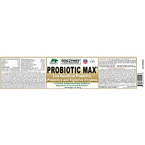 Dogzymes Probiotic Max -10 Billion CFU's Probiotics, Prebiotics, Digestive Enzymes - Relieves Diarrhea, Upset Stomach, Constipation, Gas, Allergy, Immunity & Overall Health 1 Pound