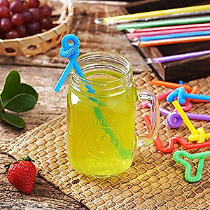 200 Pcs Individually Packaged Colorful Disposable Extra Long Flexible Plastic Drinking Straws.(0.23'' diameter and 10.2" long)