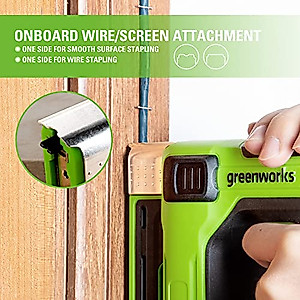 Greenworks 24V 3/8" 18 GA Crown Stapler, Cordless Narrow Nail Stapler, Tool only