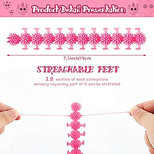 Charnoel 8 Pieces Caterpillars Fidget Sensory Toy Stretchy Toy for Anxiety, Caterpillars Fuzzy Worm Noodles Unicorn Play Toy for Stress Relief, Calming and Relaxing Present