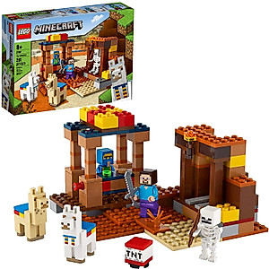 LEGO Minecraft The Trading Post 21167 Collectible Action-Figure Playset with Minecraft’s Steve and Skeleton Toys, New 2021 (201 Pieces)