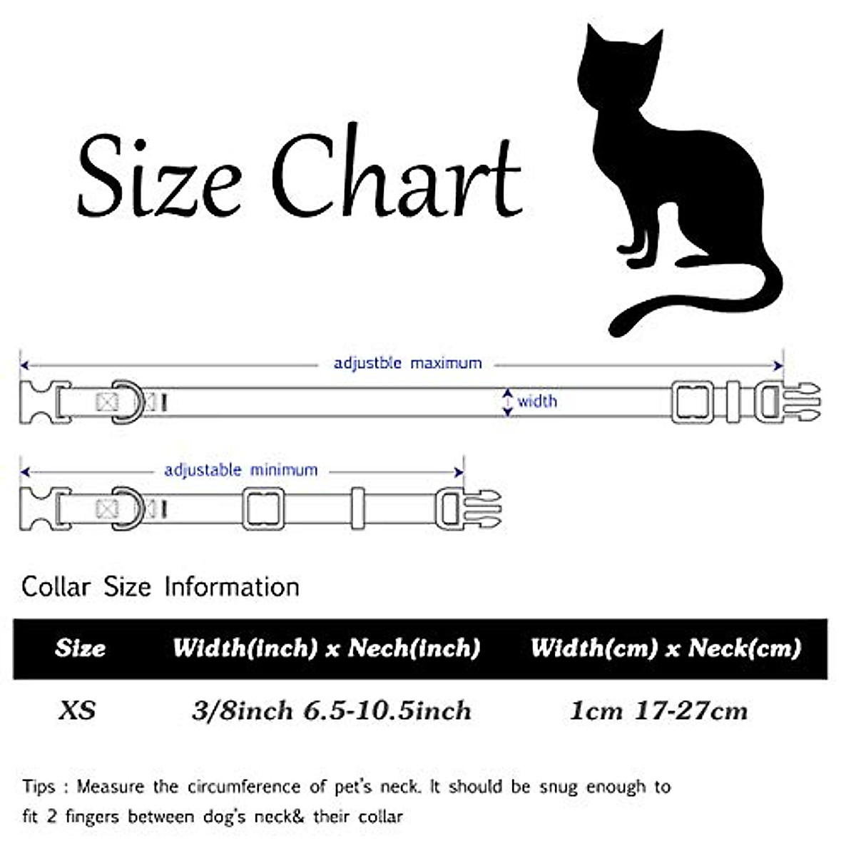 Coomour 2PCS Halloween Cat Collar Safely Breakaway Magic Stripe Pattern Adjustable Kitty Collars with Cute Bell for Cats Kitten (Red)